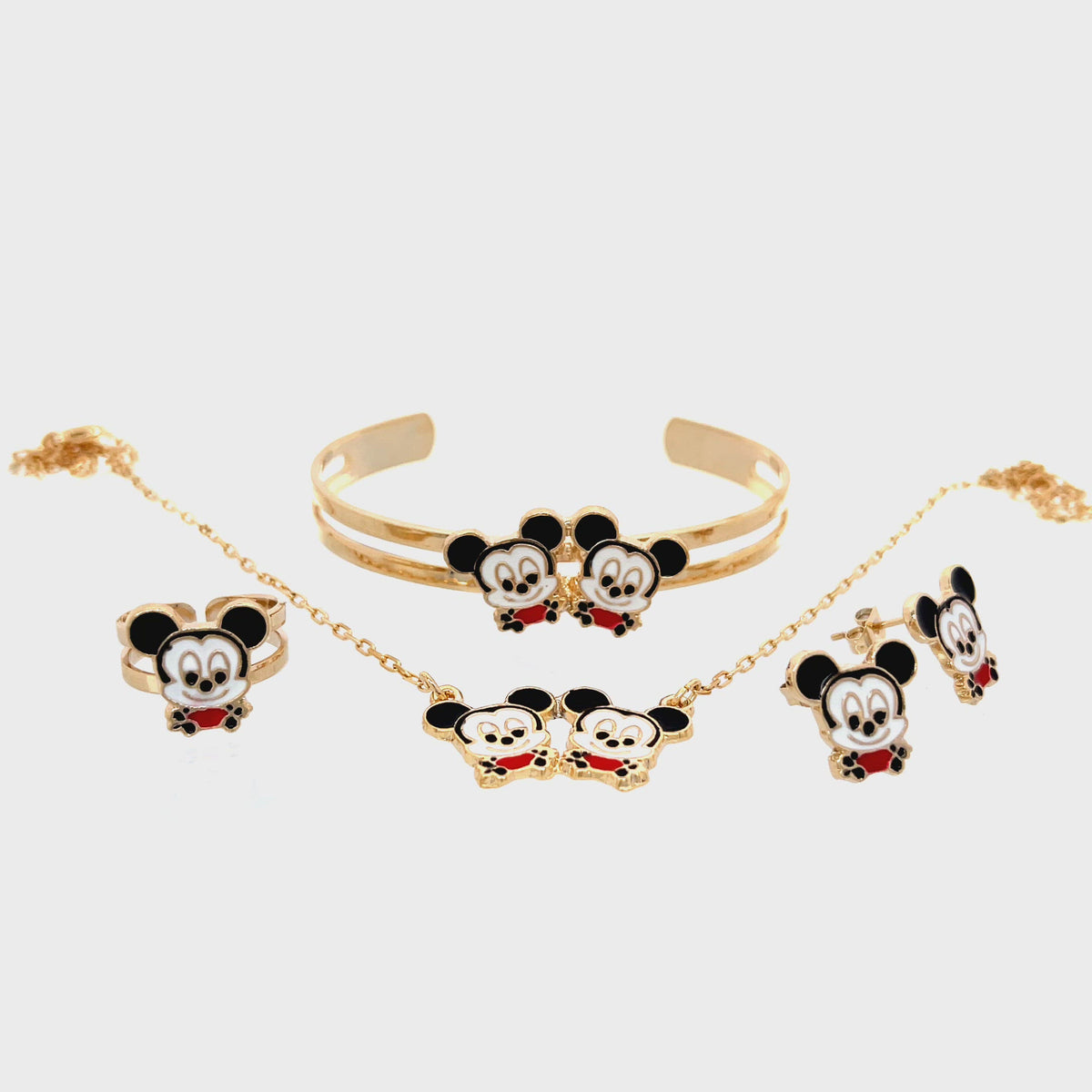 Little baby mouse Jewelry Set for girls Necklace, cuff, earrings, ring ...