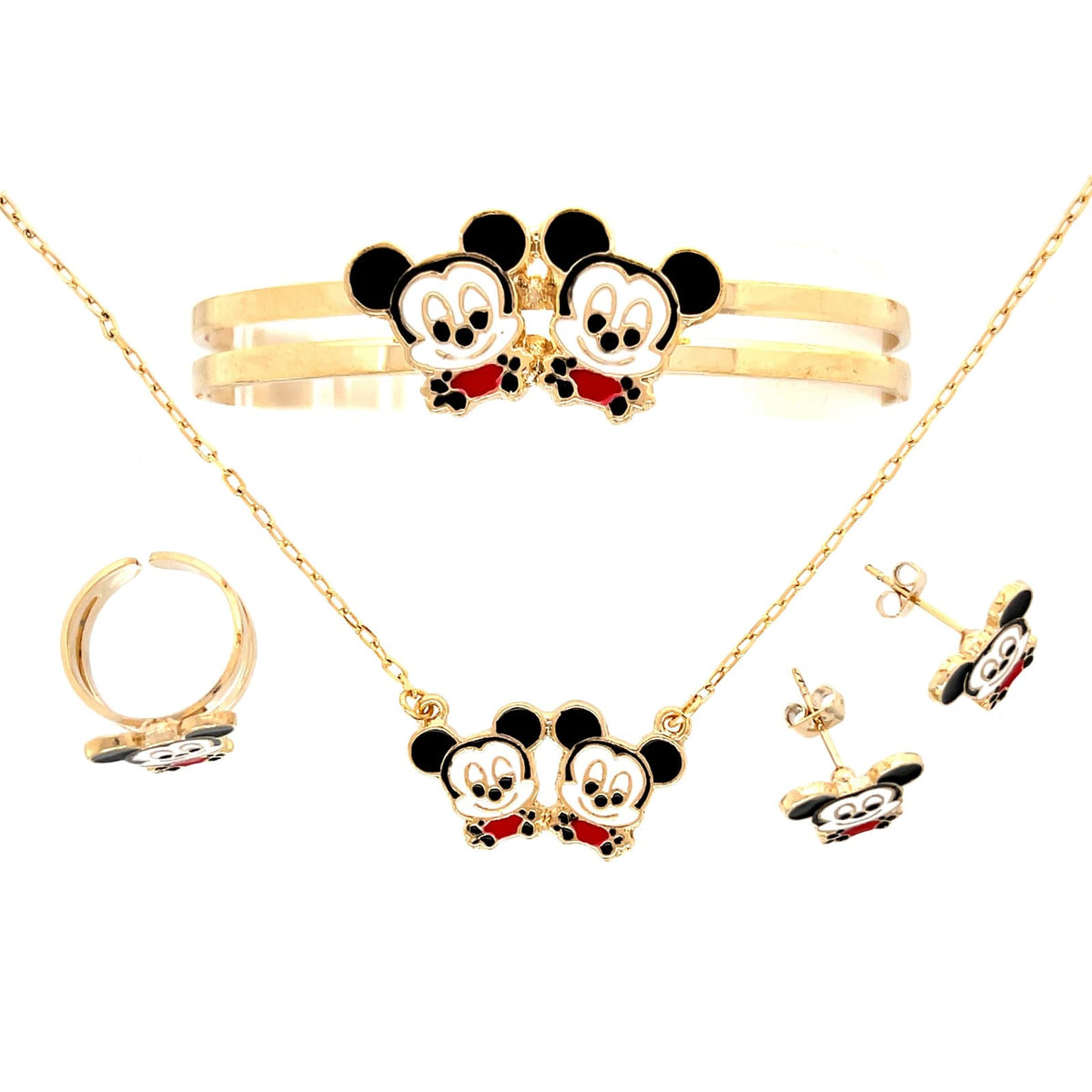 Little baby mouse Jewelry Set for girls Necklace, cuff, earrings, ring ...